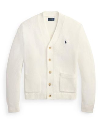 Ralph Lauren Strickjacke aus Baumwolle mit Pony-Stickerei, Relaxed Fit in