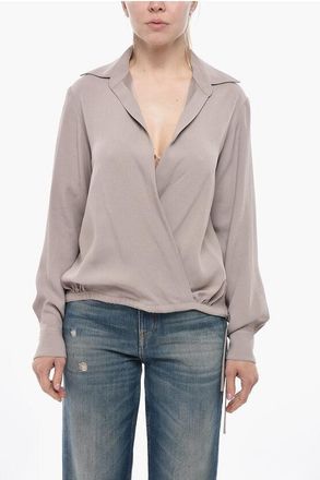 Dries Van Noten Wrap Blouse CEDAL with Drawstring Waist size 38