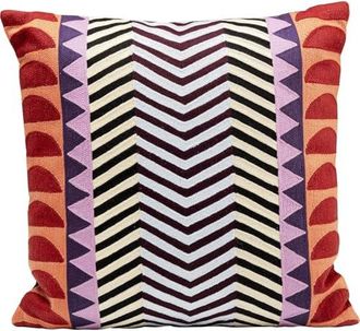 Kare Design Kissen Colour Block Zig Zag, Mehrfarbig, 45x45 cm, Abnehmbarer Bezug mit Rei&szlig;verschluss, Dekokissen inklusive F&uuml;llung, Zierkissen, Sofakissen