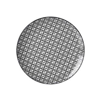 Ritzenhoff & Breker Takeo Leaves Dessertteller, 21 cm, Runder Fr&uuml;hst&uuml;cksteller mit vollfl&auml;chigem Dekor, Skandinavisches Design, Mix-&-Match-Geschirr, Porzellan, Wei&szlig; und 