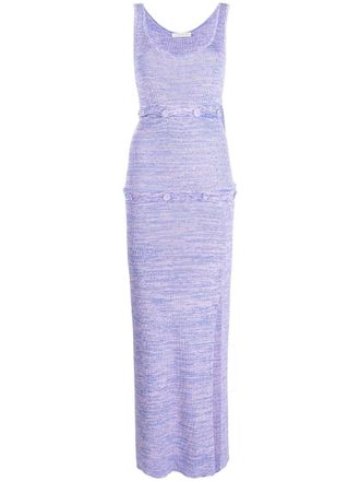 CHRISTOPHER ESBER robe en maille à empiècement boutonné - Violet