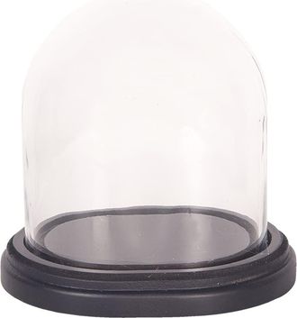 Clayre & Eef Glasglocke 17 * 14 * 18 cm Transparent Holz/Glas 6GL2488