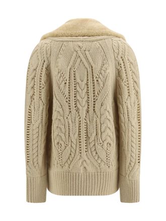 Ermanno Scervino Virgin Wool Cable-Knit Coat - White