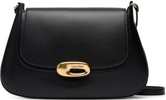 Calvin Klein Handtasche Hardware Flap Medium Crossbody LV04F3401G Schwarz