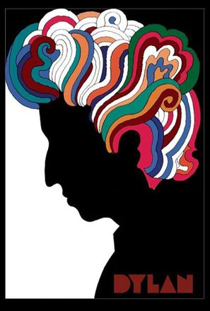 Buyartforless BUY ART FOR LESS Offiziell lizenziertes Bob Dylan Hair Silhouette 61 x 91 cm Kunstposter - dekorativer Druck - Posterpapier - fertig zum Rahmen