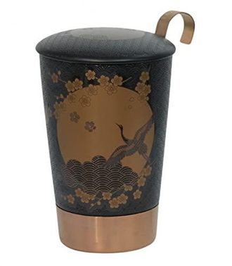 Eigenart Tasse &agrave; th&eacute; Komorebi avec passoire et couvercle - Anthracite - Dans un coffret cadeau