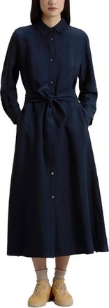 Woolrich Femme, Robes, Bleu, Taille: 40 FR Robe D&eacute;bardeur en Lin Lyocell