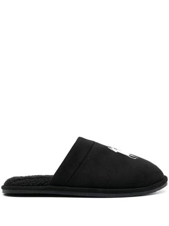 Polo Ralph Lauren Slipper mit Logo-Stickerei - Schwarz