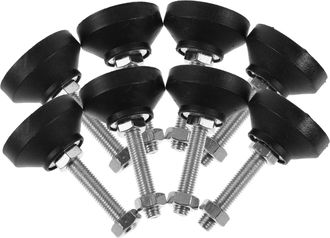 PartyKindom 8stücke Verstellbare Möbelstützen Aus Stahl Schwarz Tischfuß Und Stuhlleveler Mit Gewinde Für Stabile Ausrichtung Und Nivellierung