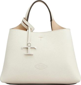 Tod's Femme, Sacs, Blanc, Taille: ONE Size T Timeless Micro Sac &agrave; main en cuir