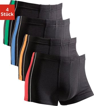 Authentic Underwear Boxer AUTHENTIC UNDERWEAR Boxershorts f&uuml;r Herren, Herren, Gr. 3, 4 Stk., schwarz, Jersey, Obermaterial: 95% Baumwolle, 5% Elasthan, unifarben, Unterho