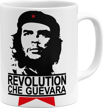 OM3 Che Guevara - Kaffee-Tasse - Keramik Becher - 11oz 325ml - Beidseitig Bedruckt - Weiss