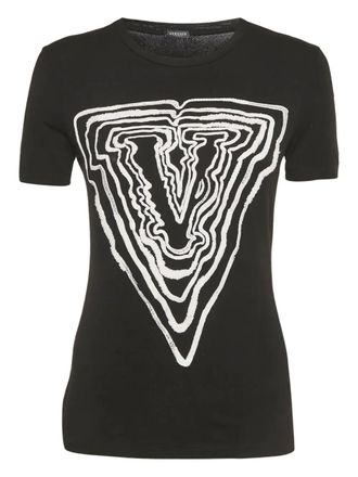 Versace embroidered logo T-shirt - Schwarz