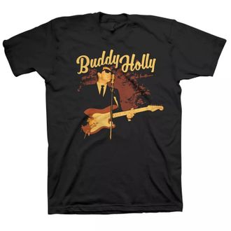 Biyan Mens Buddy Holly Performing T-Shirt Medium Black