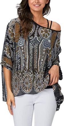 Minetom Damen Sommer Chiffon Bluse Strand Beil&auml;ufige T Shirt Lose Hemd Oversize Oberteile Tuniken Tops Strandponcho Bikini Cover Up Stil 24 Einheitsgr&ouml;&szlig;e
