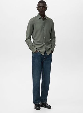 Mango Chemise 100 % coton slim-fit vert - Homme - XXL - MANGO MAN