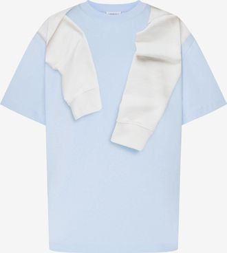 Moschino T-shirt en jersey de coton imprim&eacute; - Bleu