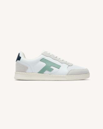 Faguo Baskets blanc et lichen cuir