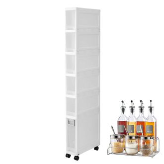 Generic Schmaler Schrank,Platzsparender Und Schlanker Organizer | Badezimmerschrank Fuer Kleine Raeume | Geeignet Fuer Wohnzimmer Waschraum Eingang Schlafzimm