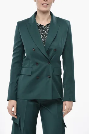 Amiri Doppelreihiger Blazer aus Wolle mit spitzem Revers Amiri