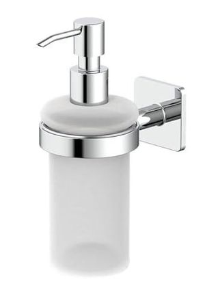 Lenz Seifenspender VARO in Chrom - Nachf&uuml;llbar - Tropffrei und leicht zu reinigen - Platzsparende Wandmontage - Zum Bohren oder Kleben - Pflegeleichte Ober