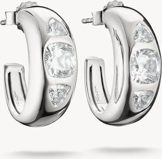 Thomas Sabo Creolen aus Sterlingsilber mit wei&szlig;em Detail