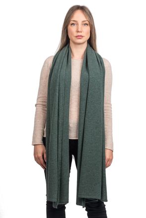 DALLE PIANE CASHMERE Stola aus 100% Kaschmir - Made in Italy - f&uuml;r Frau, Farbe: Salbeigr&uuml;n, Einheitsgr&ouml;&szlig;e