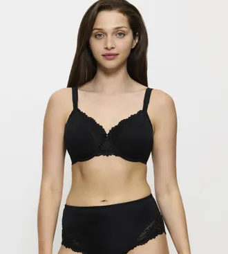 Triumph Minimizer-BH TRIUMPH Ladyform Soft, Damen, Gr. 95, Cup E, schwarz, Microtouch, Obermaterial: 43% Polyamid, 40% Polyester, 17% Elasthan, leicht gl&auml;nzen