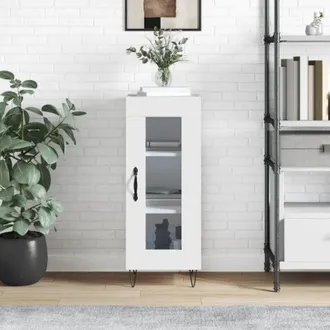 vidaXL Sideboard Hochglanz-Wei&szlig; 34,5x34x90 cm Holzwerkstoff Vidaxl
