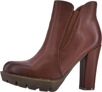 Elara Bottines Femme Bottes à la Cheville Chunkyrayan EL900 Camel-41