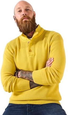 Joe Browns Ribbed Hem Acid Wash Funnel Knit Top Chandail, Vert, XXL Homme