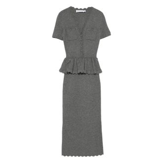 Self Portrait Pocket Peplum Midi Dress