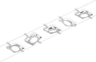 Paulmann 94422 CorDuo LED Seilsytem Set MacLED DC incl. 5x4,5 Watt erweiterbar Weiß, Chrom Drahtseil Metall 3000 K