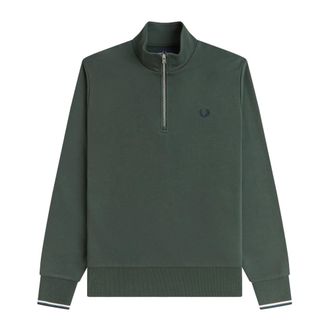 Fred Perry Half-Zip Sweatshirt - - Sweatshirts & Hoodies - Herren - Gr&uuml;n - M