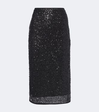 Sir. Jupe midi Cassia &agrave; sequins