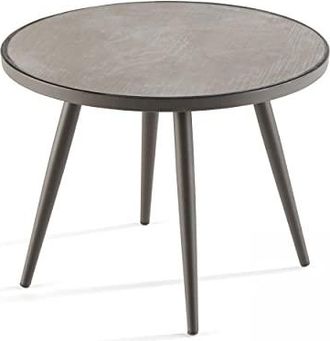 Oviala Table Basse Ronde avec Plateau Effet b&eacute;ton - Tivoli