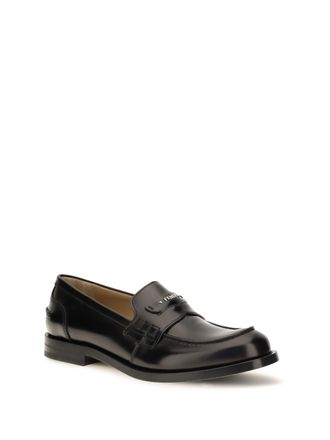 Fendi Mens Ateneo Calfskin Loafers Nero