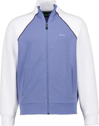 HUGO BOSS Herren Sweatjacke blau Baumwolle unifarben