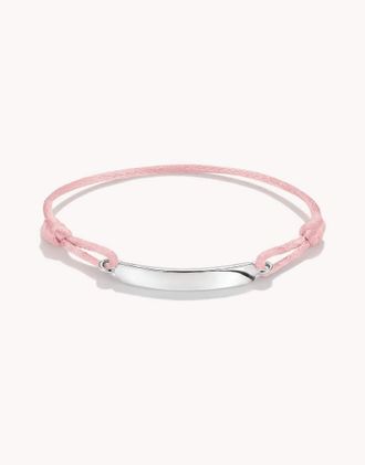 Thomas Sabo bracelet textile gravable rose en argent, rose-Argent&eacute;