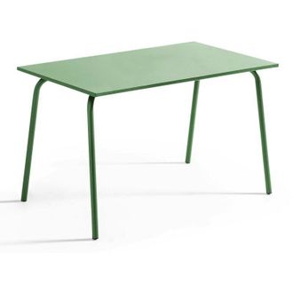 Oviala Table de jardin en acier vert cactus - Palavas