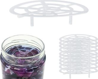 mikken Art 12 Gitter aus Kunststoff Ø 70 mm zum Einlegen, Haltbarmachen, Konservieren, Einmachen und Fermentieren - passend für Einmachgläser mit TO 82 Deckel, A