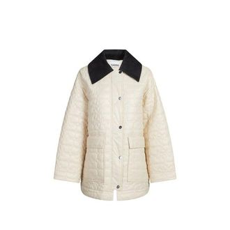 Ganni Veste matelass&eacute;e Shiny Quilt &agrave; col contrastant