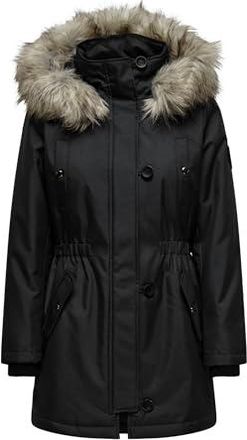 Only Onliris Parka Dhiver pour Lhiver Cc 2023 Otw Femme Manteau, Black/Detail:NATURE FUR, L