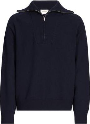 Saison 1865 Pull Game Standing Collar in Wolle - Blau