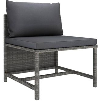 vidaXL Vidaxl - Modulares Mittelsofa mit Kissen Grau Poly Rattan