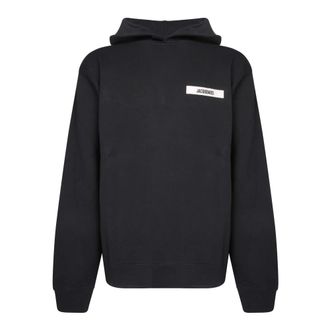 Jacquemus Schwarzer Sweatshirt mit K&auml;ngurutasche - - Sweatshirts & Hoodies - Herren - Schwarzk - M