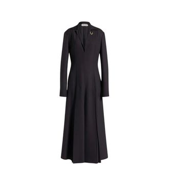 Alberta Ferretti Femme, Robes, Noir, Taille: 40 FR Longue robe en laine avec piercings