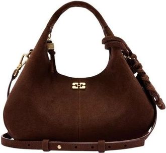 Ganni Femme, Sacs, Brun, Taille: ONE Size Hobo Mini Suede Pelinova