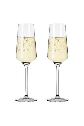 Ritzenhoff Champagnerglas Celebration Deluxe, Gold, Glas, 2-teilig, 230 ml, 14.9x26.6x7.2 cm, Fsc, Made in Germany, Essen & Trinken, Gl&auml;ser, Champagner- & Sektgl