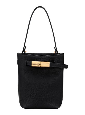 Longchamp Calf Leather Shoulder Bag - Black